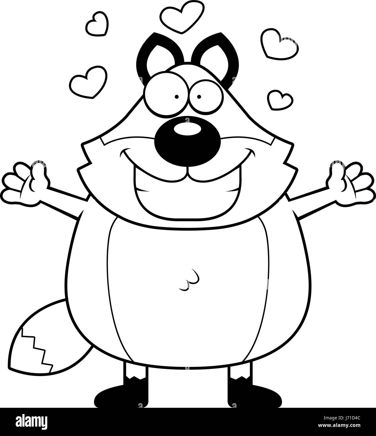 A cartoon illustration of a fox ready to give a hug Stock Vector Image ...