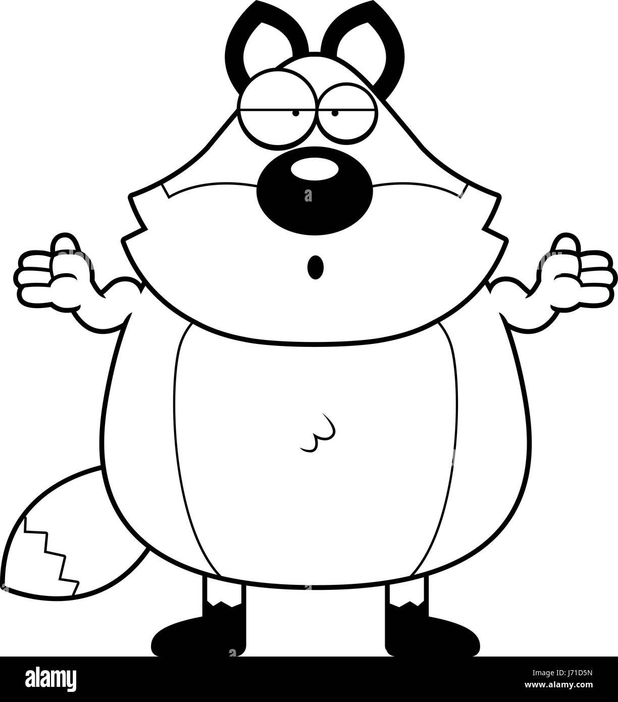 A cartoon illustration of a fox looking confused and shrugging Stock ...