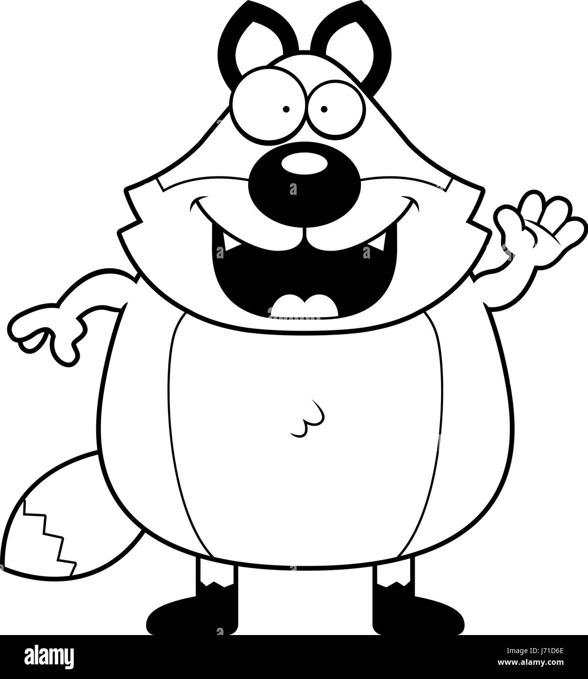 A cartoon illustration of a fox waving and smiling Stock Vector Image ...