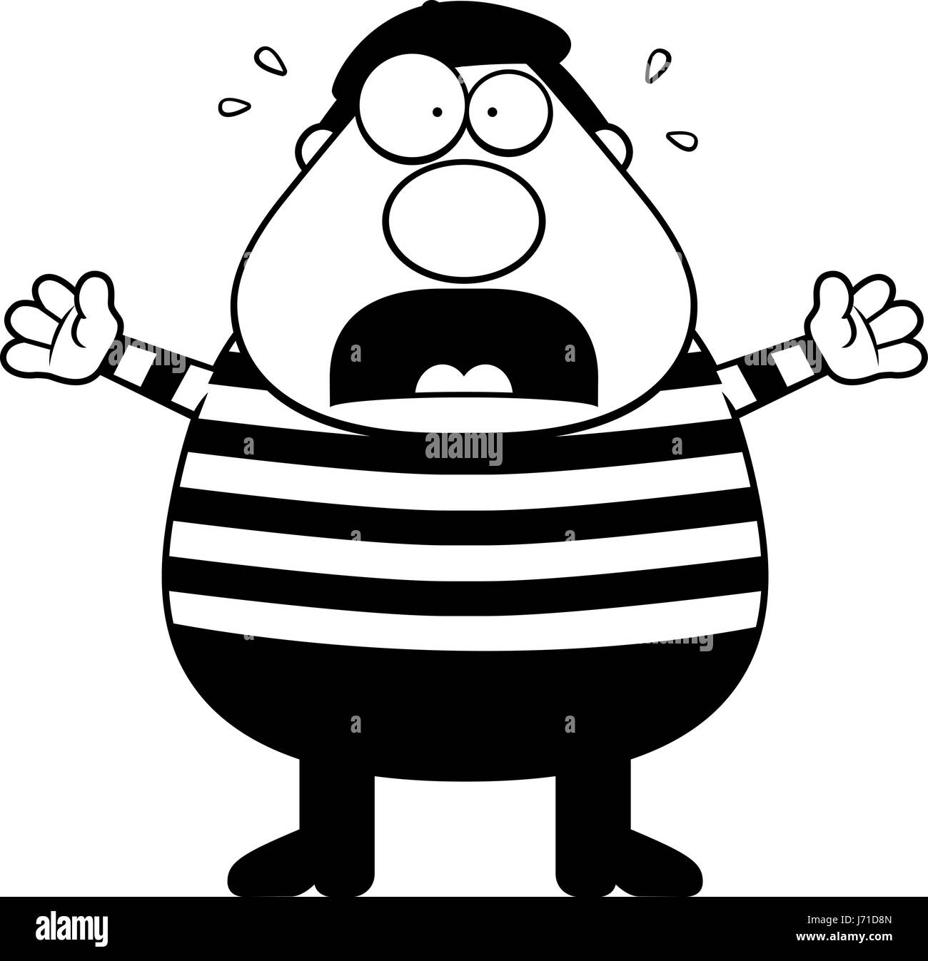 A cartoon illustration of a Frenchman with a panicked expression Stock ...