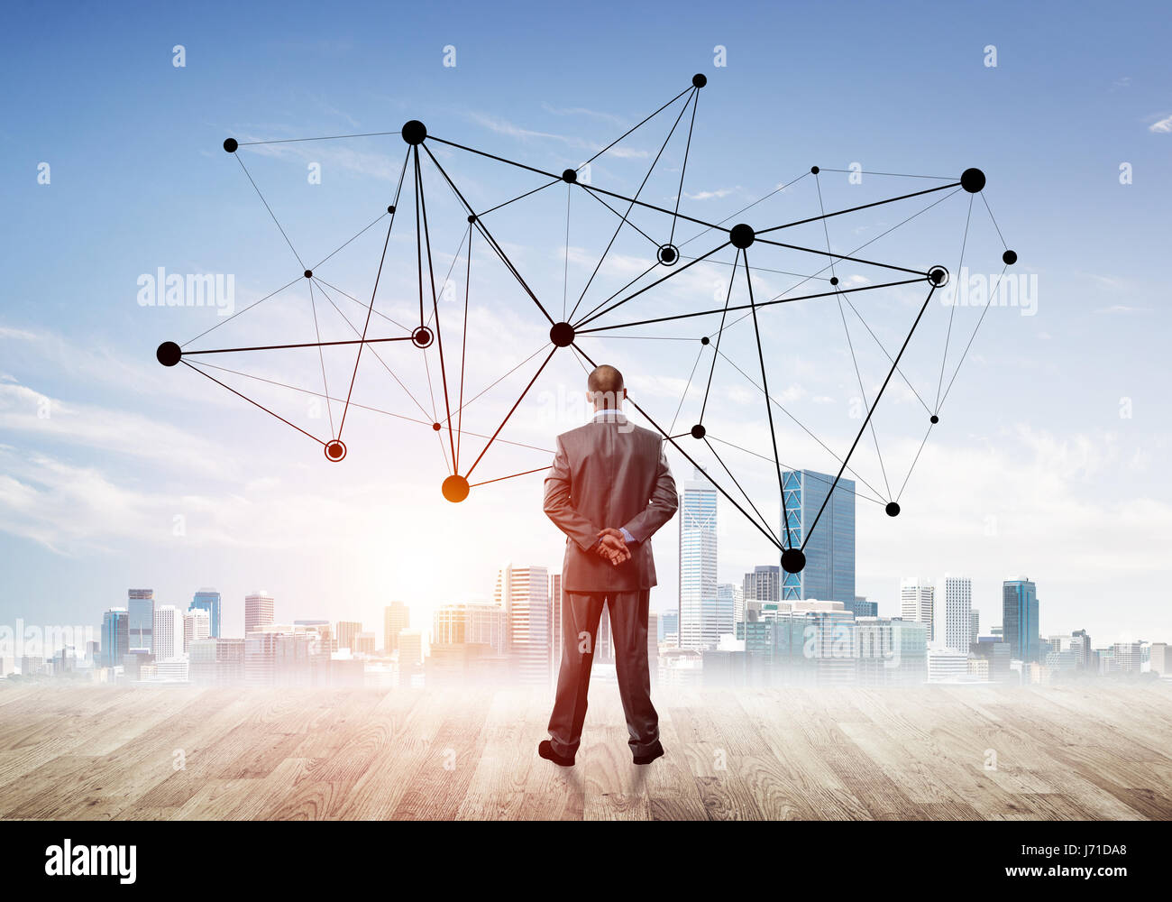 International business networking and social connection against modern ...