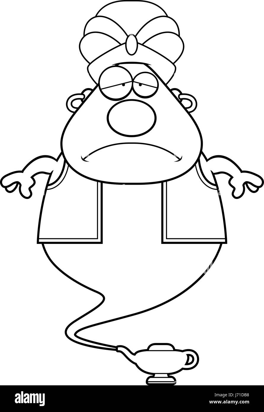 A cartoon illustration of a genie looking sad Stock Vector Image & Art ...