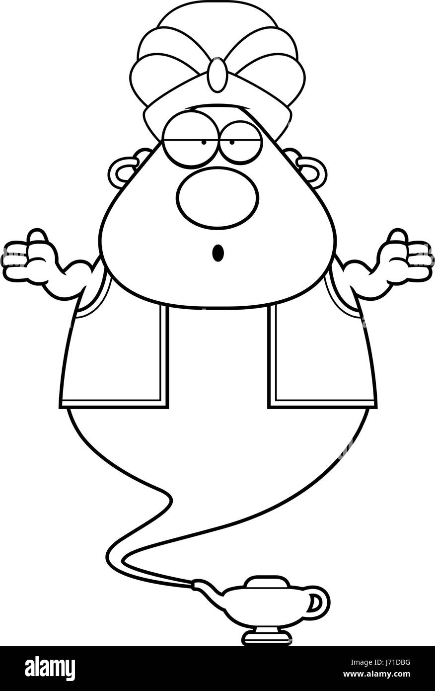A cartoon illustration of a genie looking confused Stock Vector Image ...