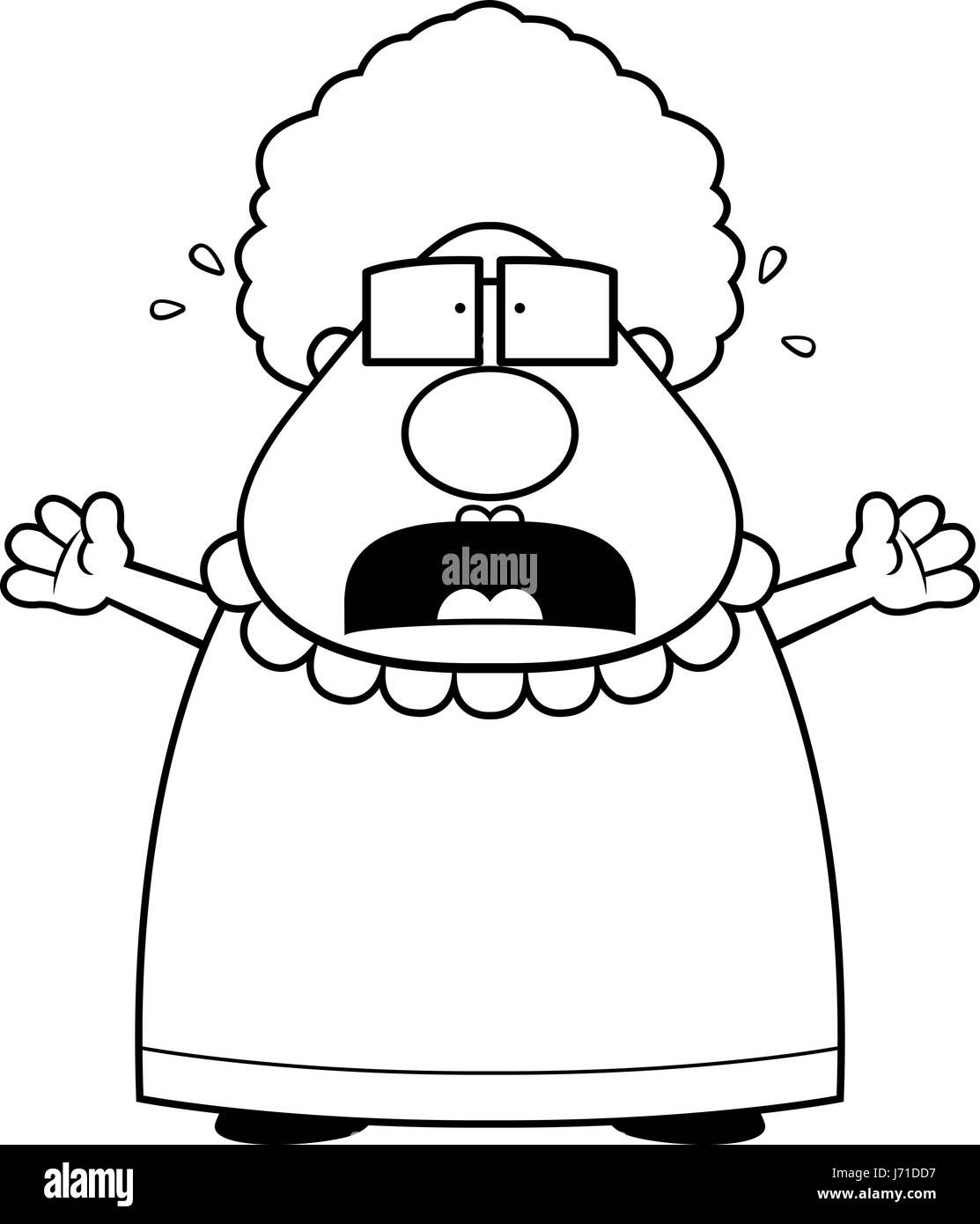 A cartoon grandma with a scared expression Stock Vector Image & Art - Alamy