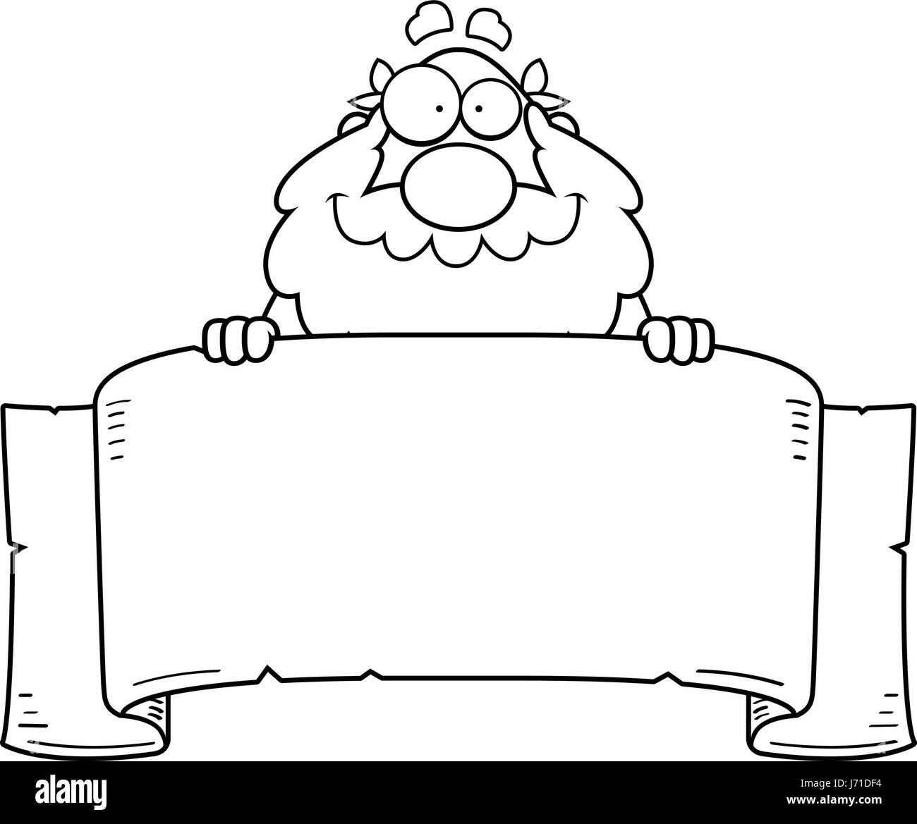 A cartoon illustration of a Greek philosopher with a banner Stock ...