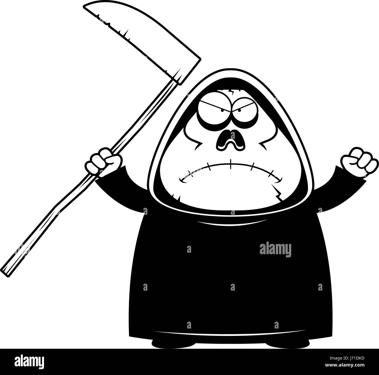 A cartoon illustration of a grim reaper looking angry Stock Vector ...