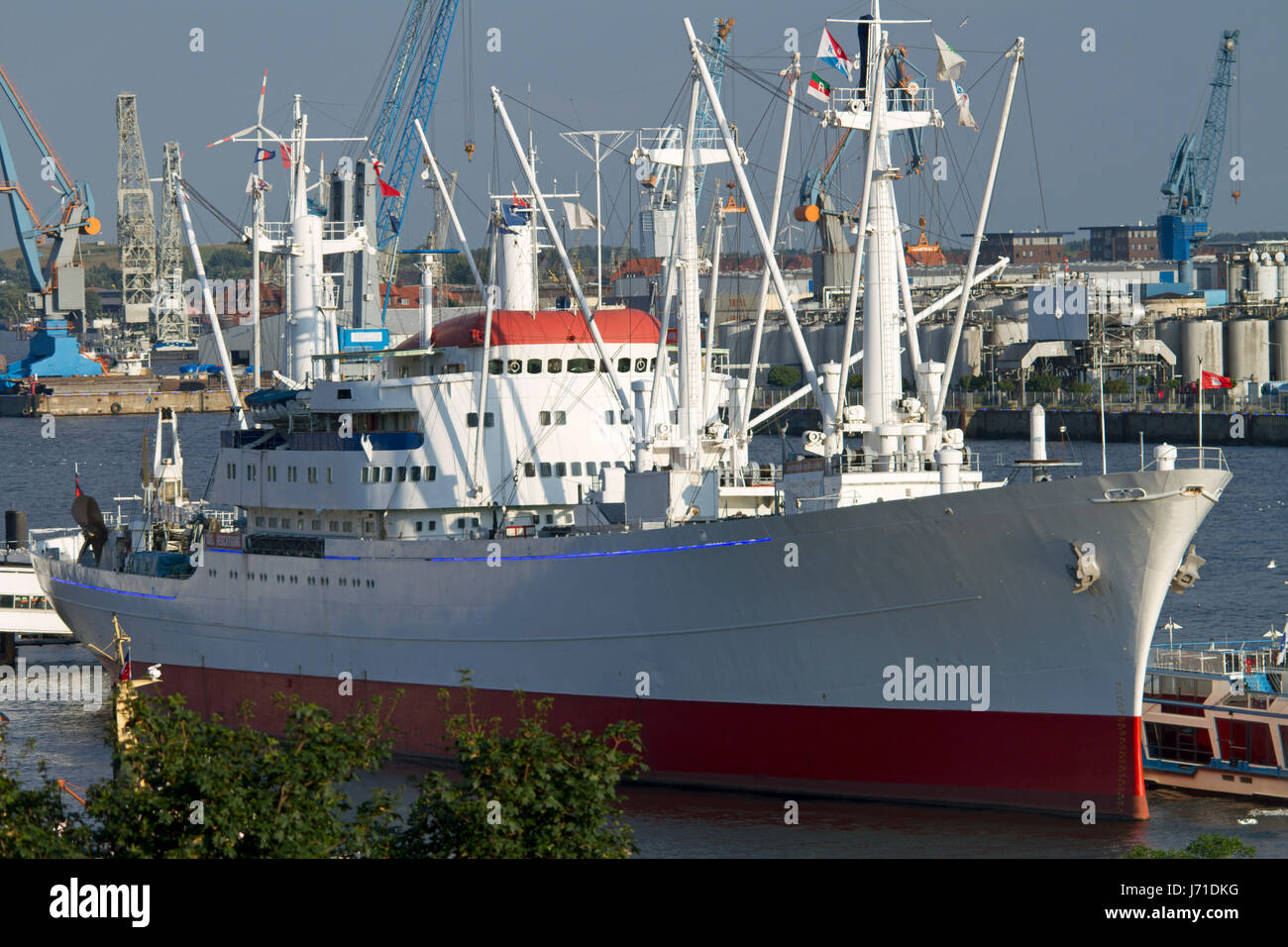 traditional cargo ship in the port of hamburg Stock Photo - Alamy