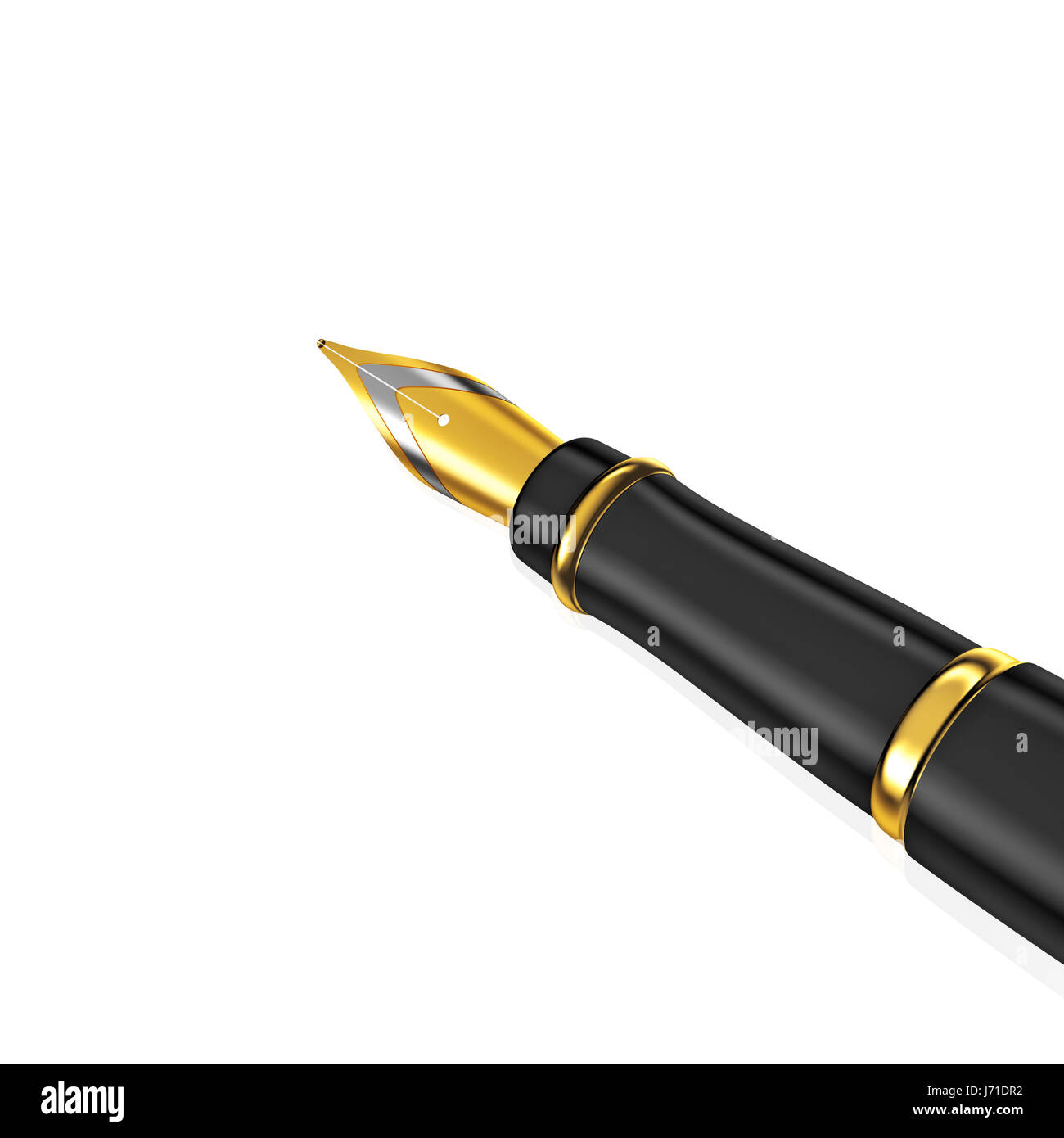 Fountain golden pen isolated on white background Stock Photo - Alamy