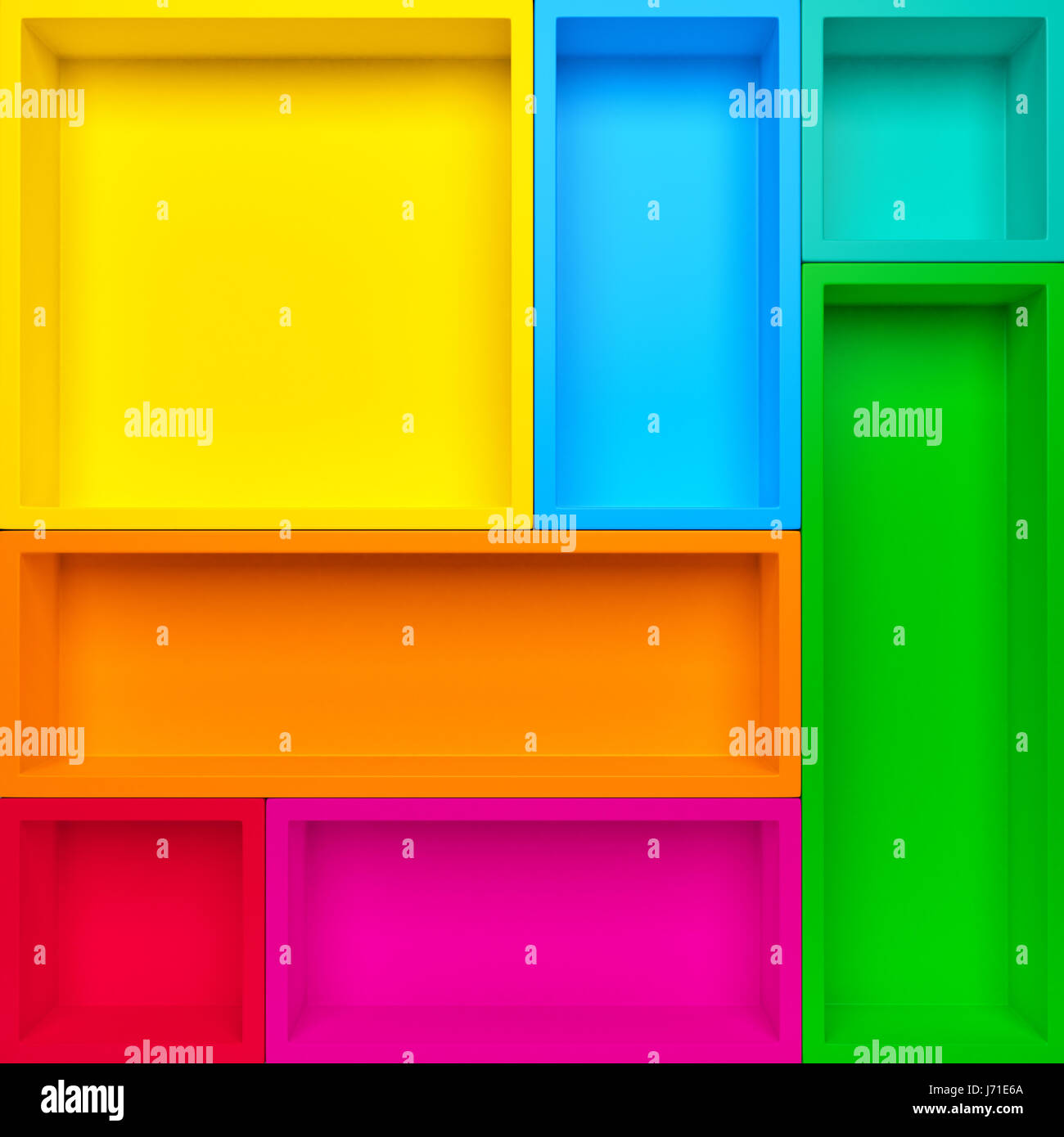 Multicolor shelves background Stock Photo - Alamy