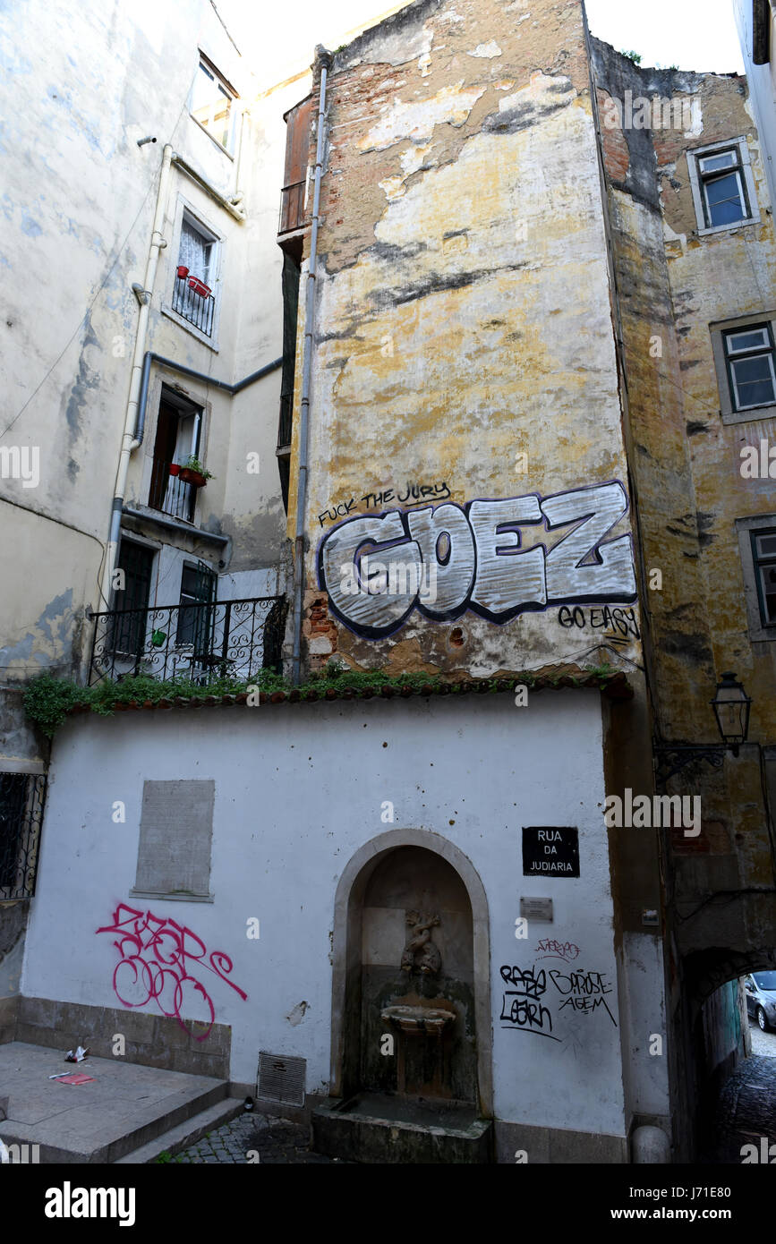 Aflama Jewish Quarter, Lisbon Stock Photo - Alamy