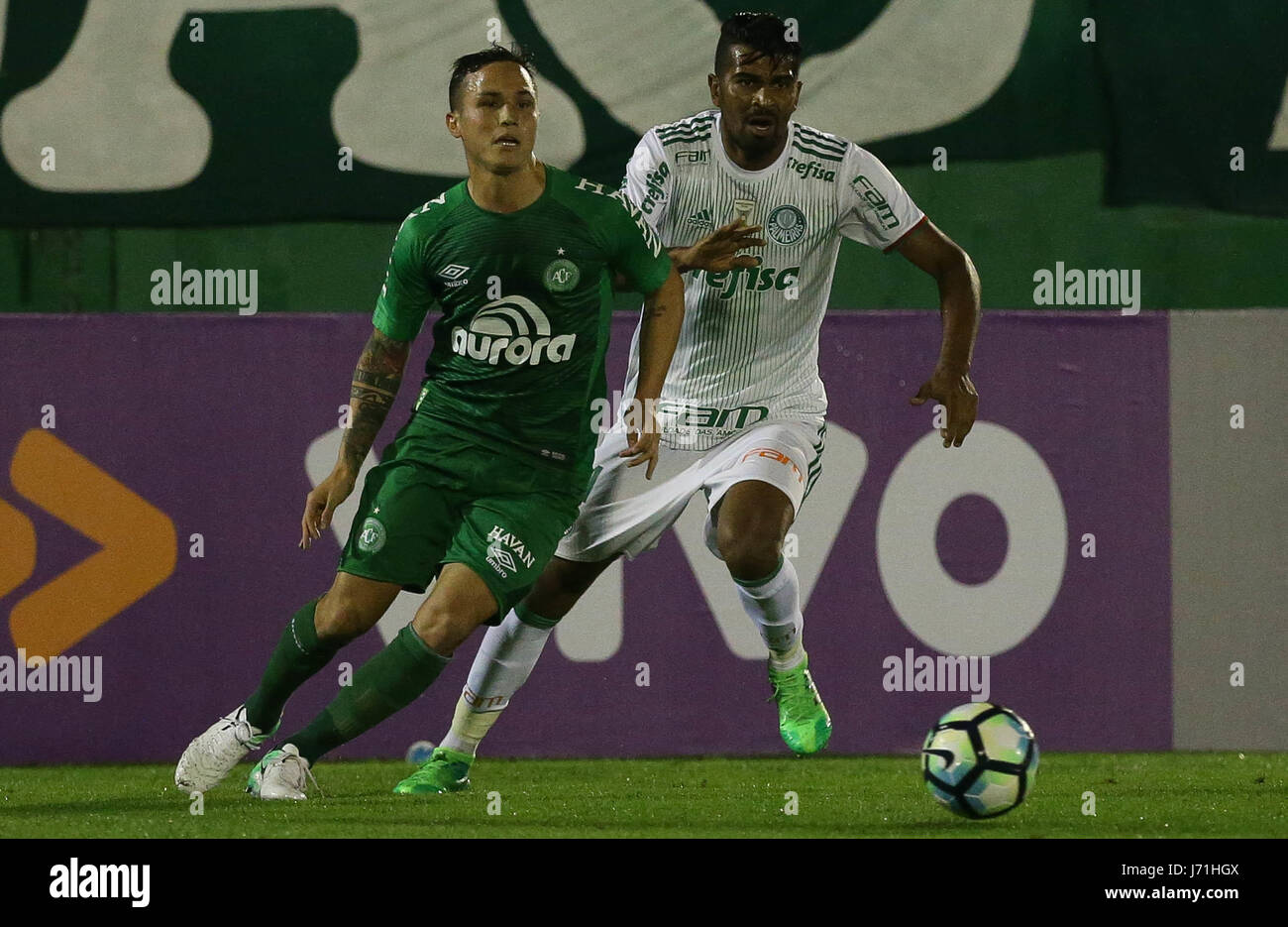 CHAPEC', SC - 20.05.2017: CHAPECOENSE X PALMEIRAS - Thiago Santos, from SE Palmeiras, plays the ...