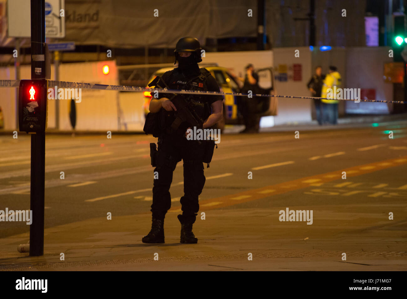 Manchester, UK. 23rd May, 2017. Deaths confirmed after an explosion ...