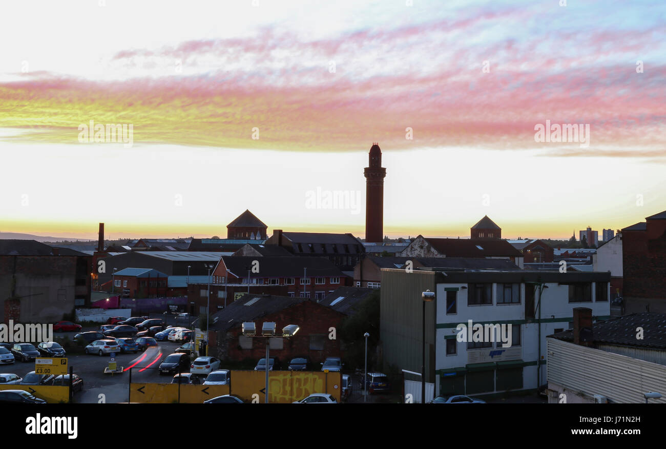 Manchester, UK. 22nd May, 2017. Manchester Arena Roof Top Car Park View ...