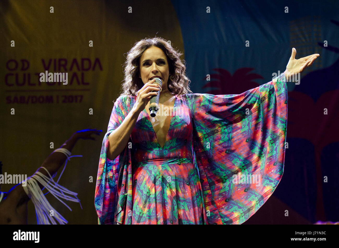 The singer Daniela Mercury performs at the Sambódromo do Anhembi, as ...