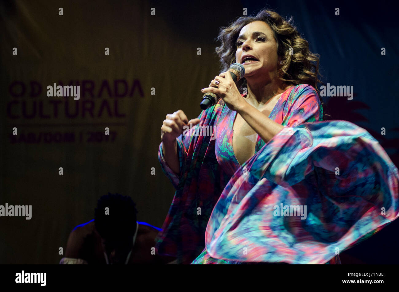 The singer Daniela Mercury performs at the Sambódromo do Anhembi, as ...