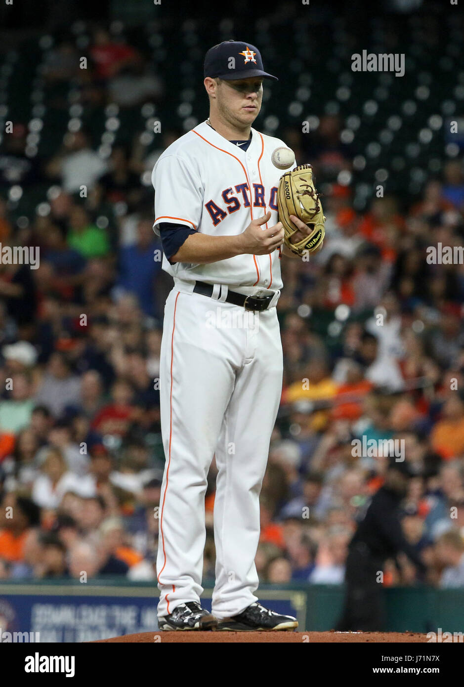 Houston, TX, USA. 22nd May, 2017. Houston Astros starting pitcher Brad ...