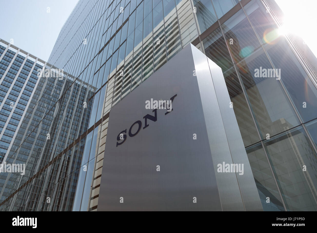 Tokyo, Japan. 23rd May, 2017. Sony signboard on display outside company ...