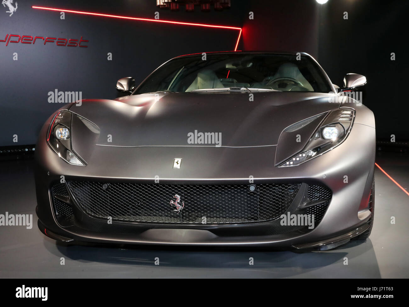 Tokyo, Japan. 23rd May, 2017. Italian sports car maker Ferrari displays ...