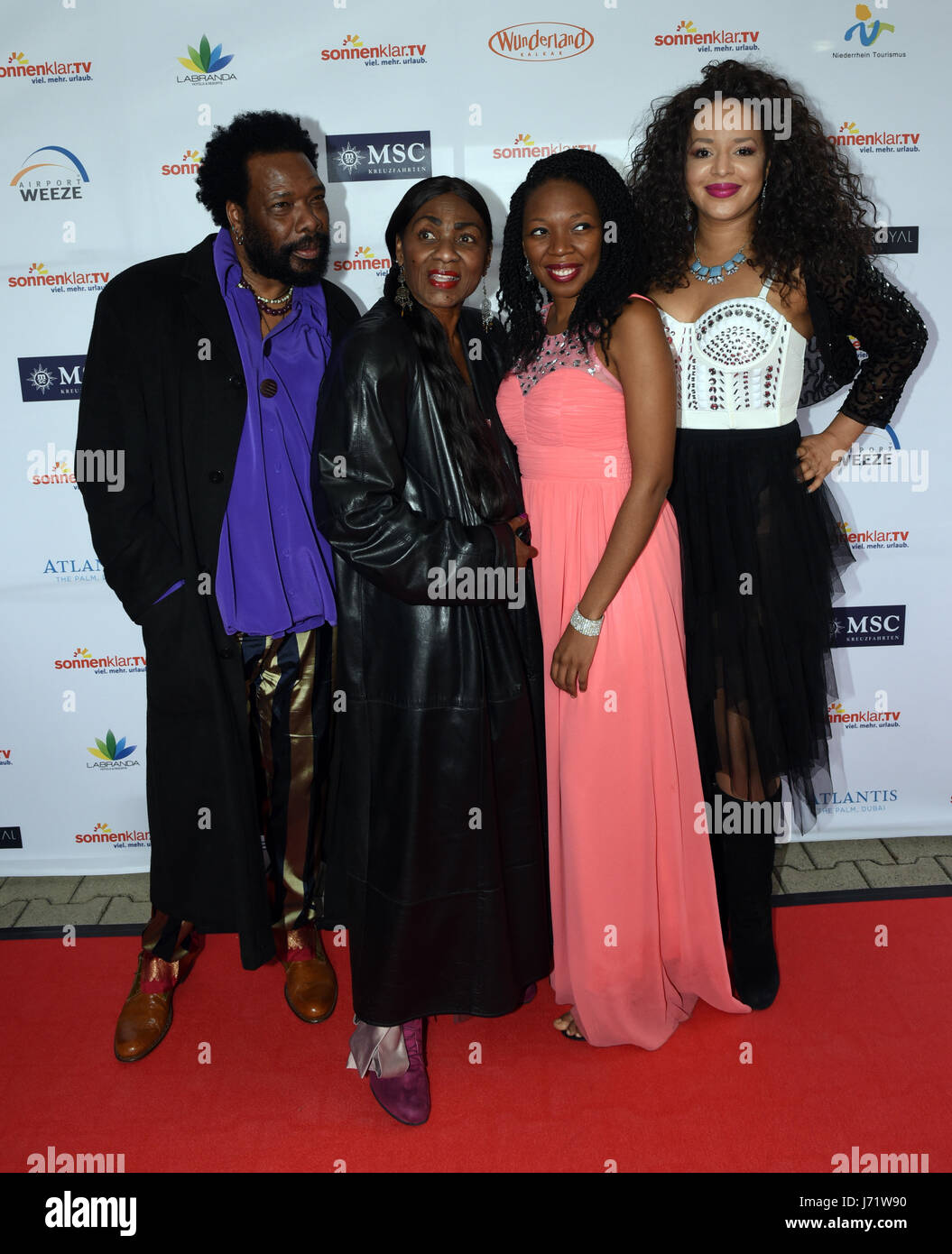 The band 'Boney M.' with singer Liz Mitchell (2nd l) poses during the ...