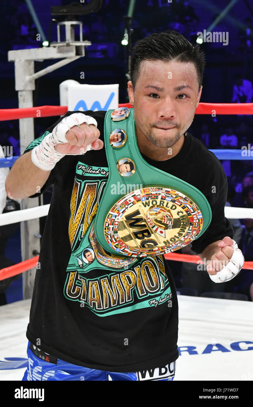Daigo Higa (JPN), MAY 20, 2017 - Boxing : Daigo Higa of Japan poses with his champion belt after ...