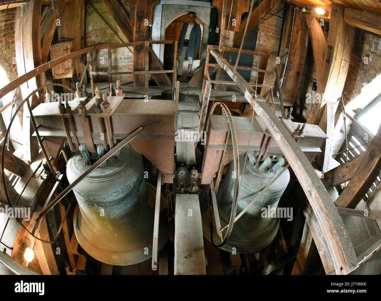 Wolfgang Fischer, sexton of the St. Thomas Church, stands next to the ...