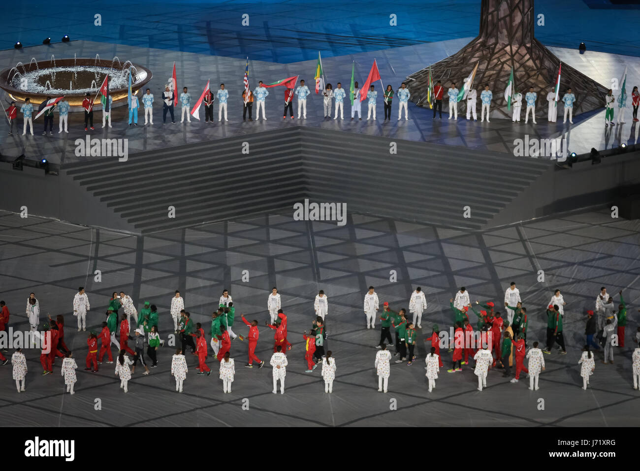 Baku, Azerbaijan. 22nd May, 2017. Athletes make their way into the ...