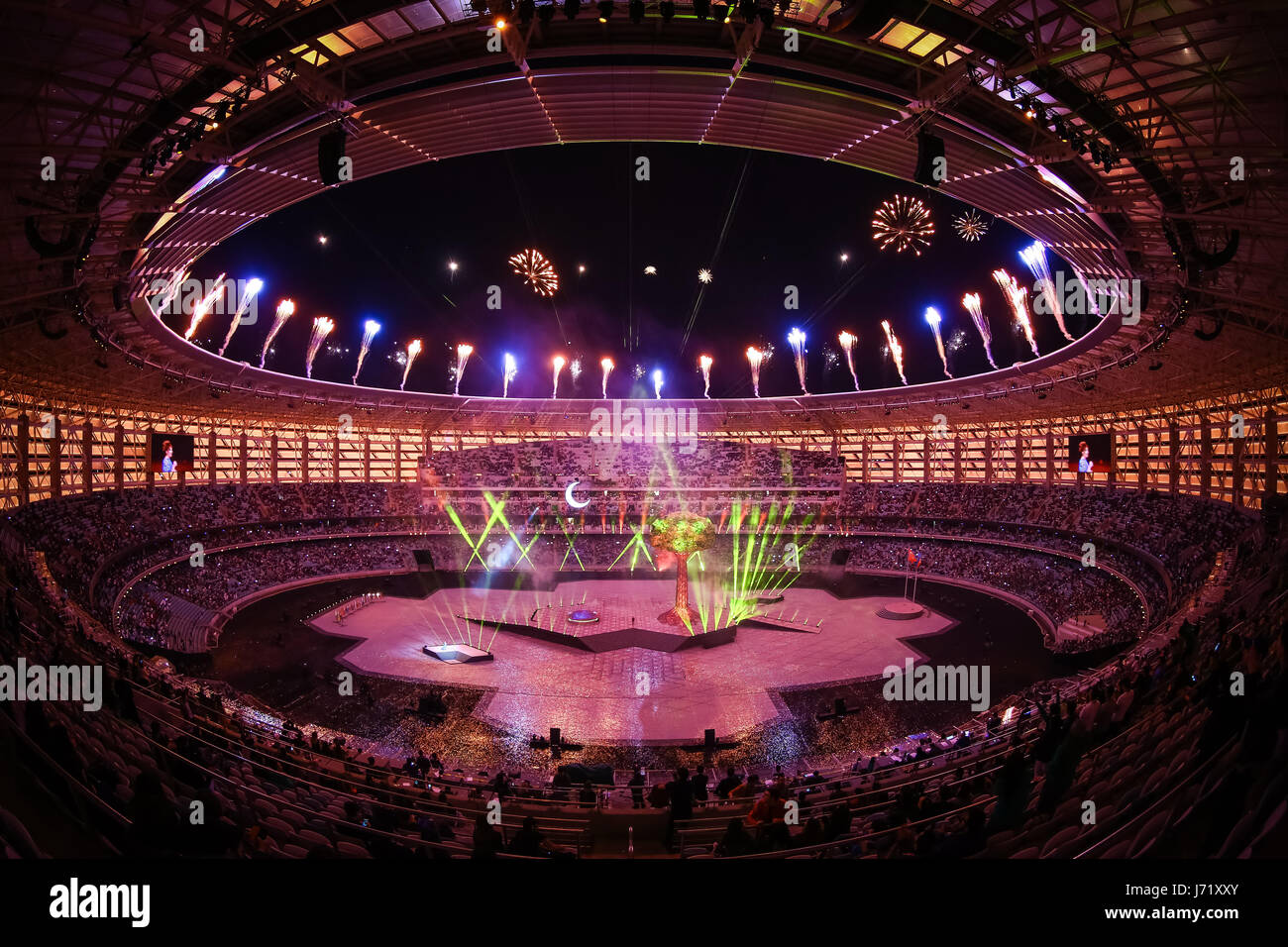 Baku, Azerbaijan. 22nd May, 2017. Athletes from Azerbaijan make their ...