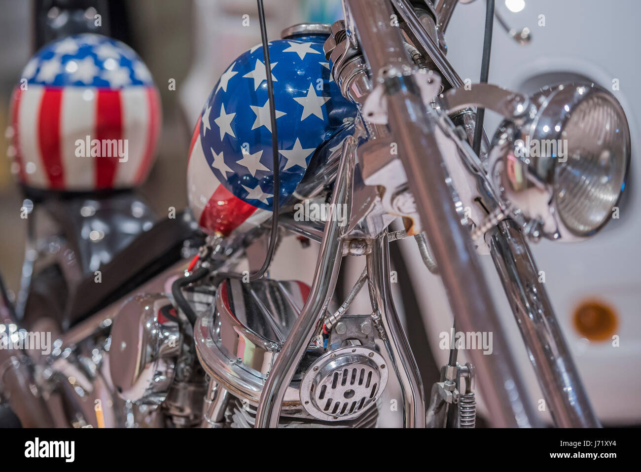 London, UK. 23rd May, 2017. The Captain America Chopper from Easy Rider ...