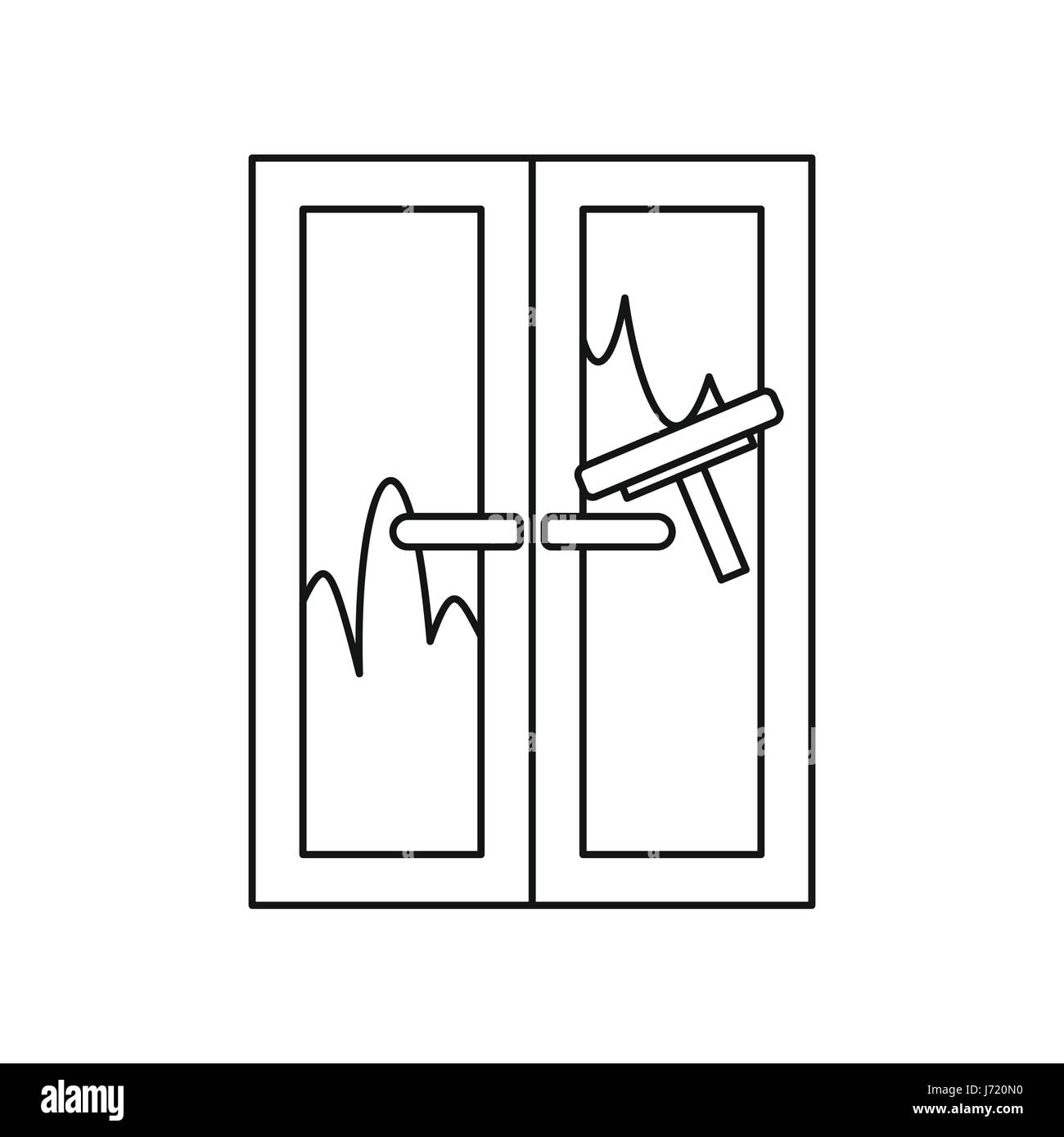 Brush washes a window icon, outline style Stock Vector Image & Art - Alamy