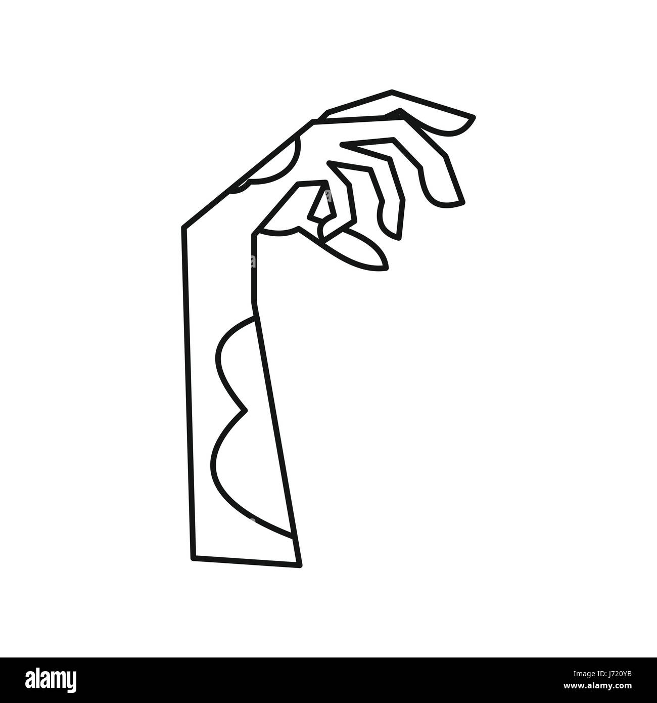 Zombie hand icon, outline style Stock Vector Image & Art - Alamy