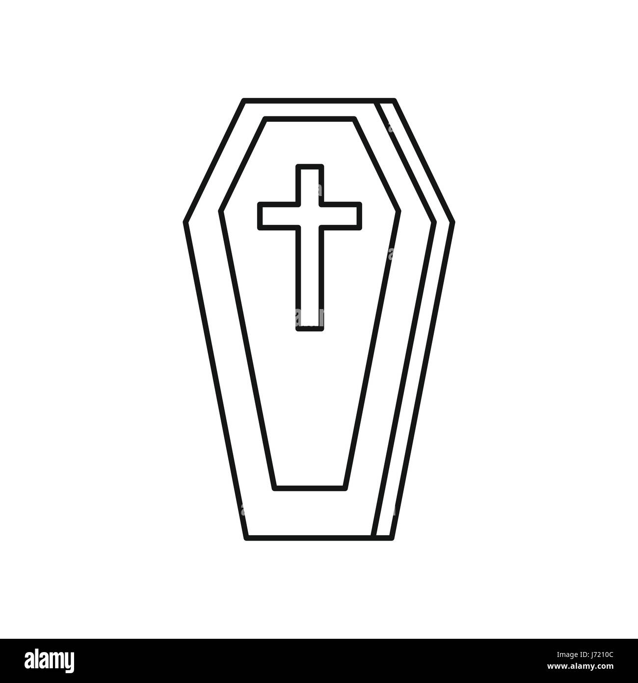 Coffin icon, outline style Stock Vector Image & Art - Alamy