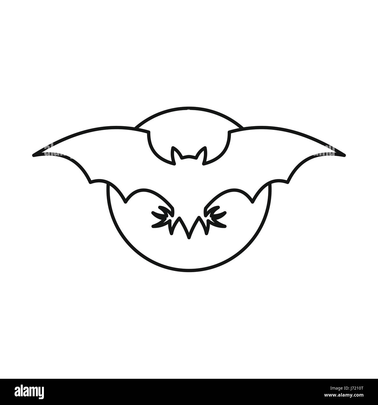 Bat icon, outline style Stock Vector Image & Art - Alamy