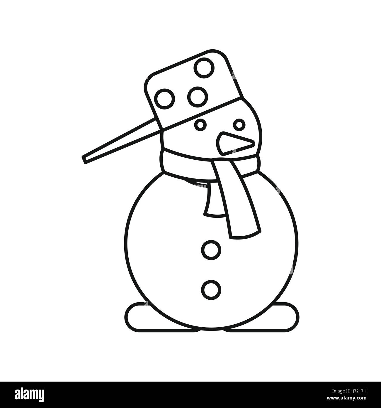 Snowman icon, outline style Stock Vector Image & Art - Alamy