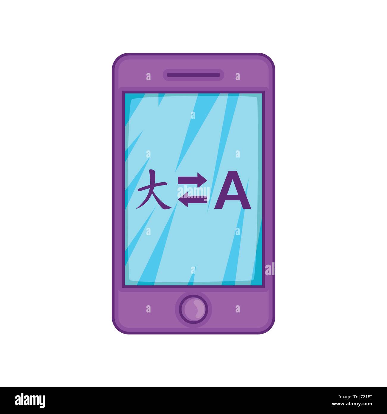 Mobile app with translator icon, cartoon style Stock Vector Image & Art ...
