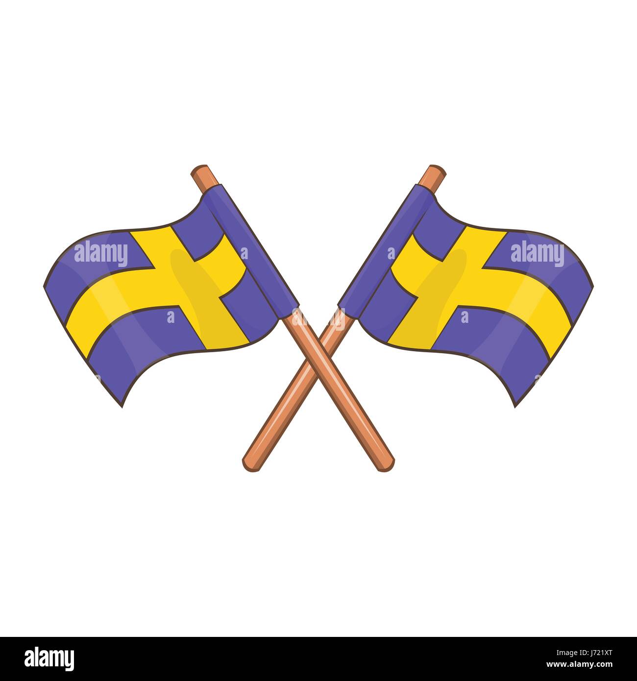 Crossed swedish flags icon, cartoon style Stock Vector Image & Art - Alamy