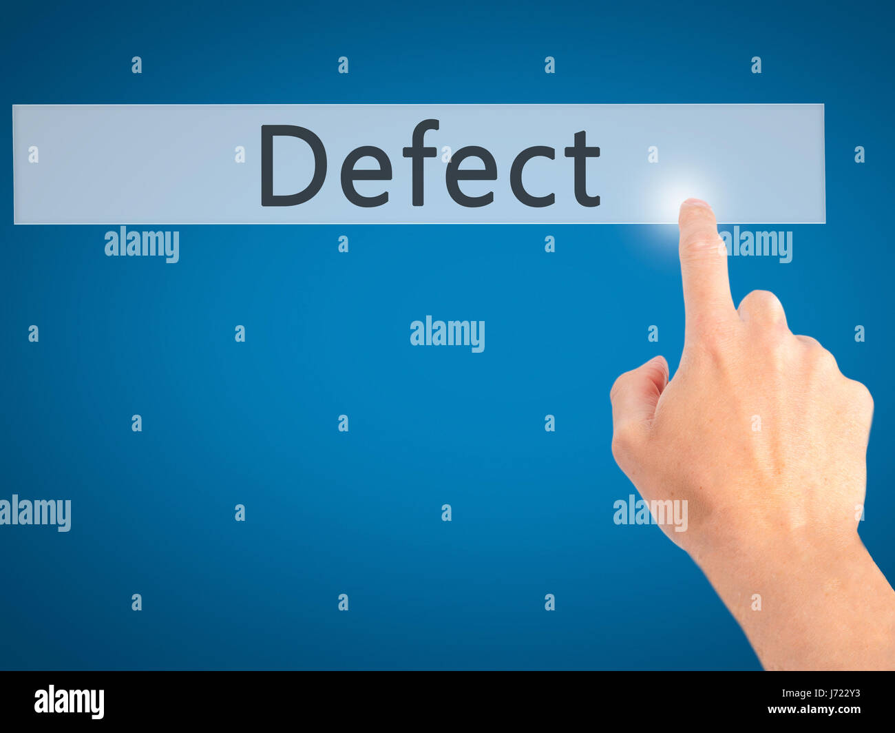 Defect - Hand pressing a button on blurred background concept ...