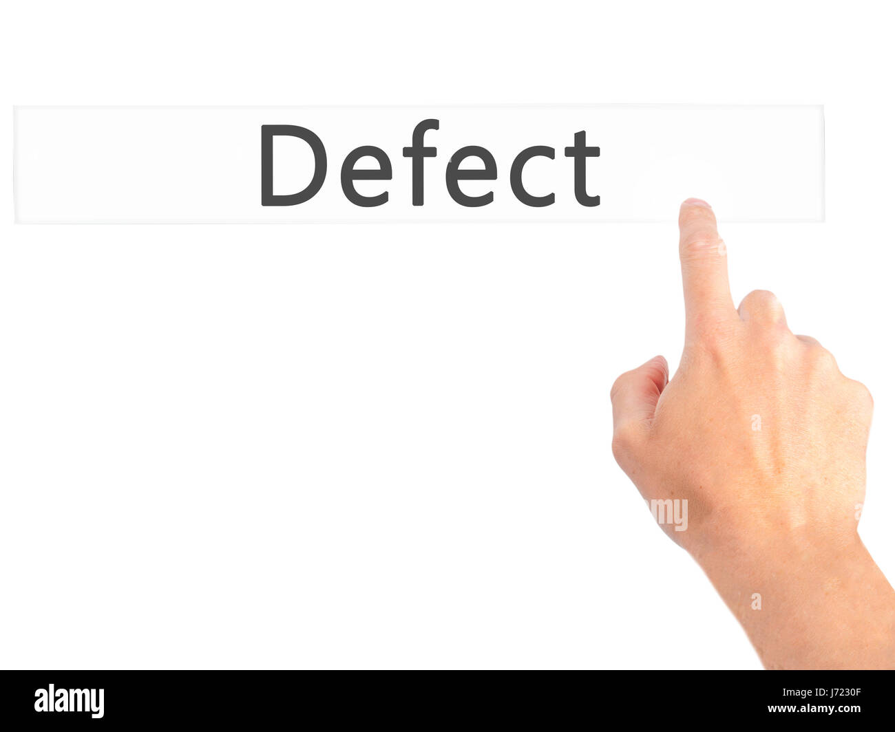 Defect - Hand pressing a button on blurred background concept ...