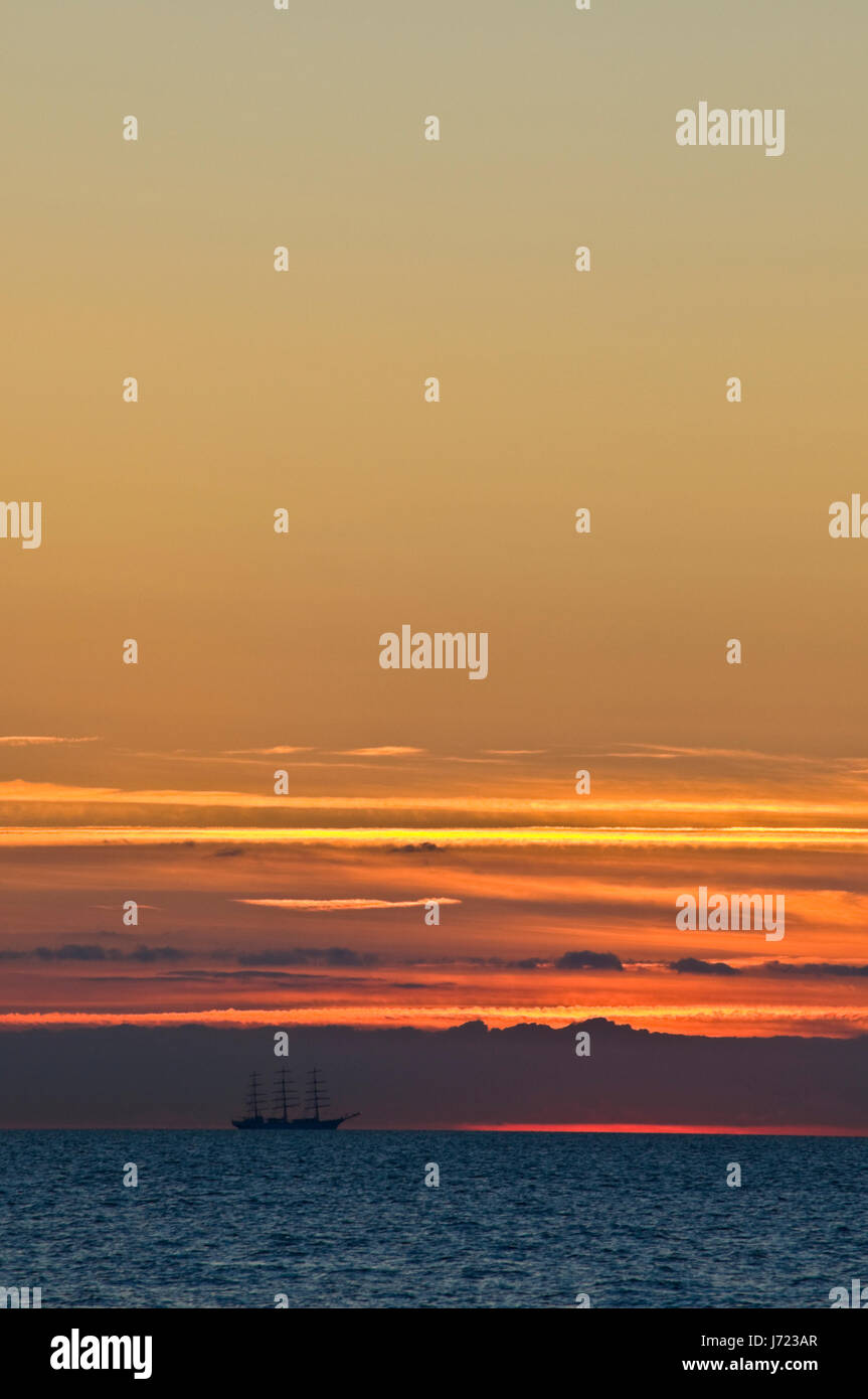 travel sunset romantic sailing boat sailboat calm boat salt water sea ...