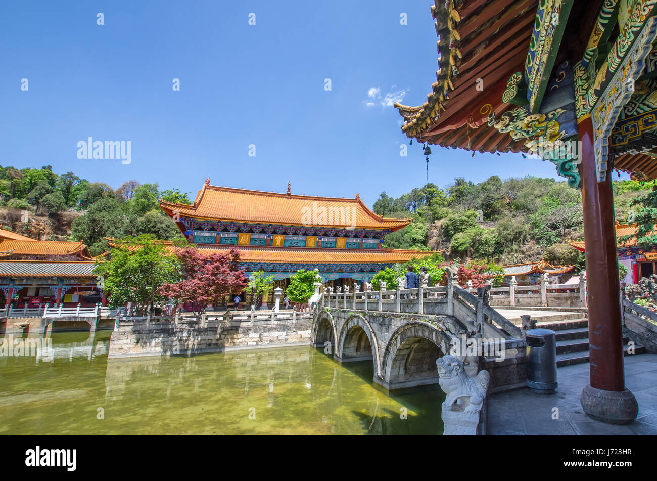 Kunming,Yunnan - April 8,2017 :Yuantong Temple is the most famous ...