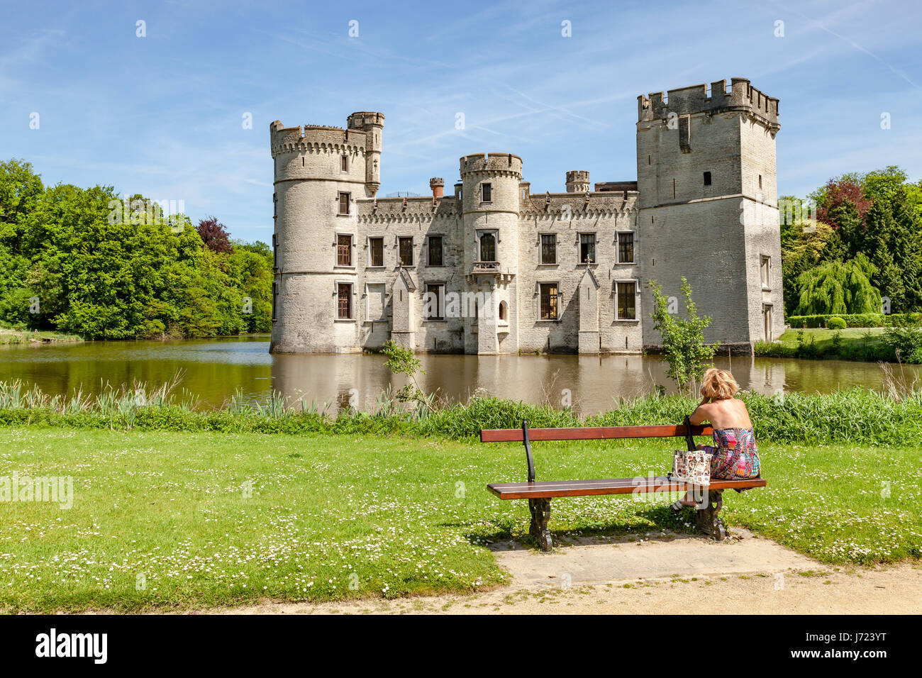 Meise, Belgium - The castle of Bouchout in the botanic gardens of Meise ...