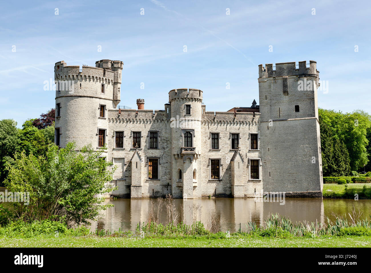 Meise, Belgium - The castle of Bouchout in the botanic gardens of near ...
