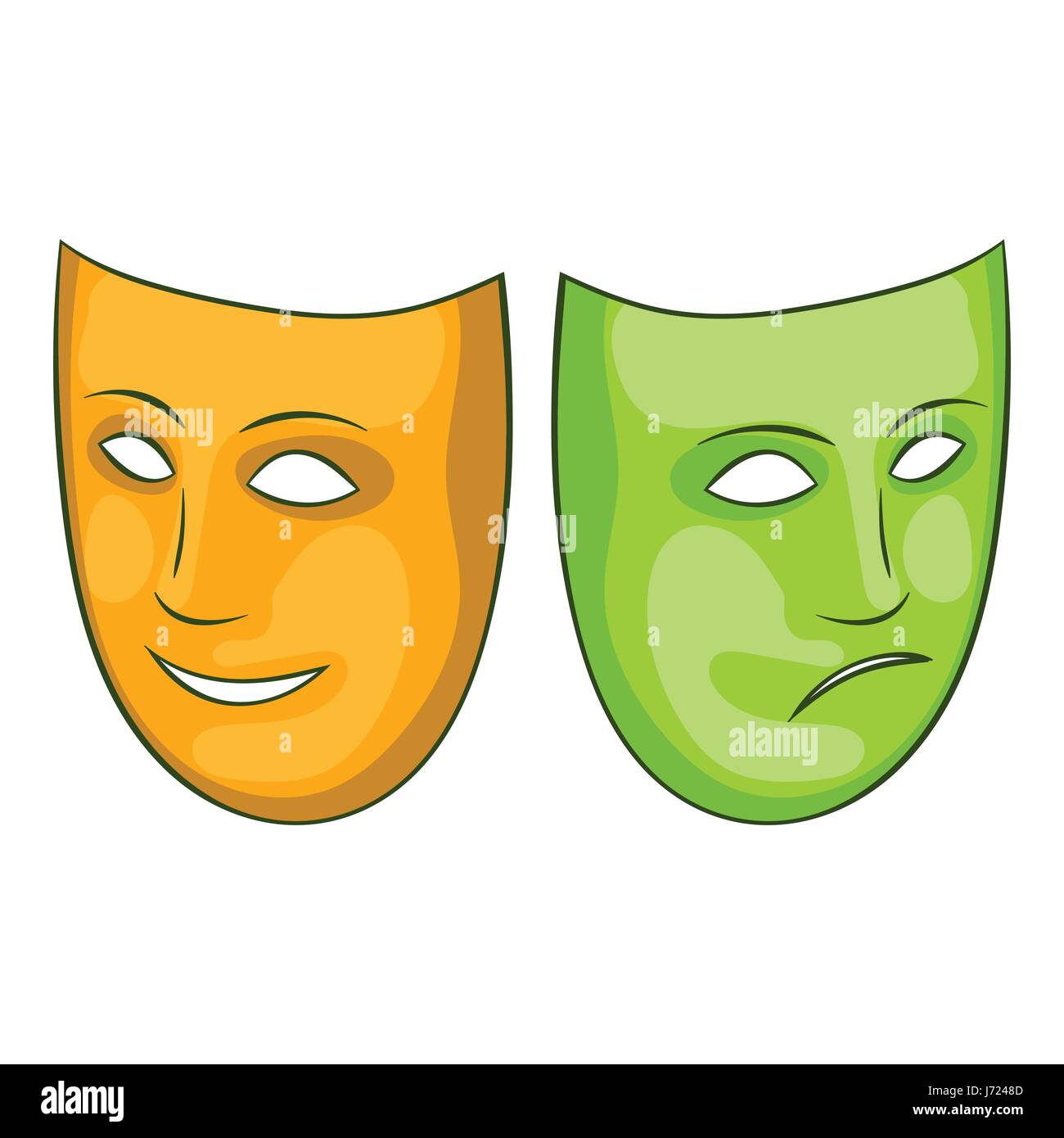 Happy and sad mask icon, cartoon style Stock Vector Image & Art - Alamy