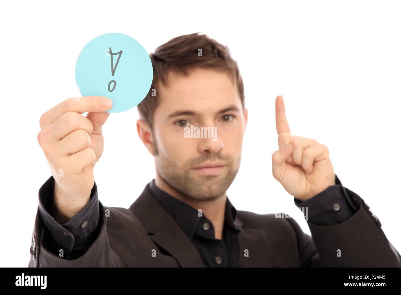 man with exclamation point Stock Photo - Alamy