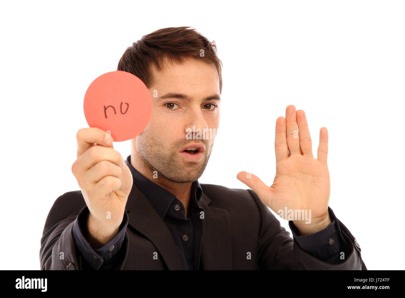 man with sign Stock Photo - Alamy