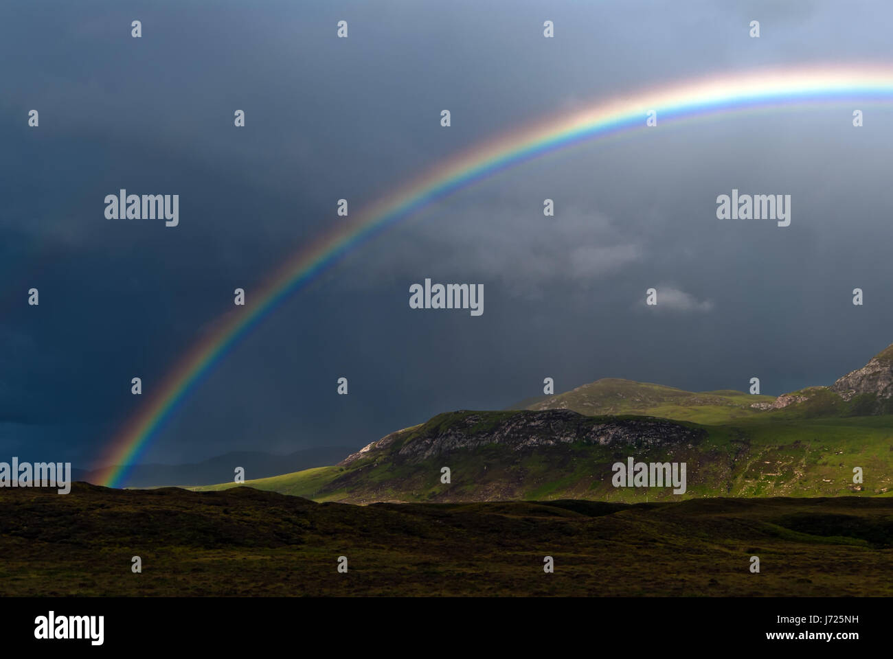 Scotland rainbow rain clouds sun hi-res stock photography and images ...