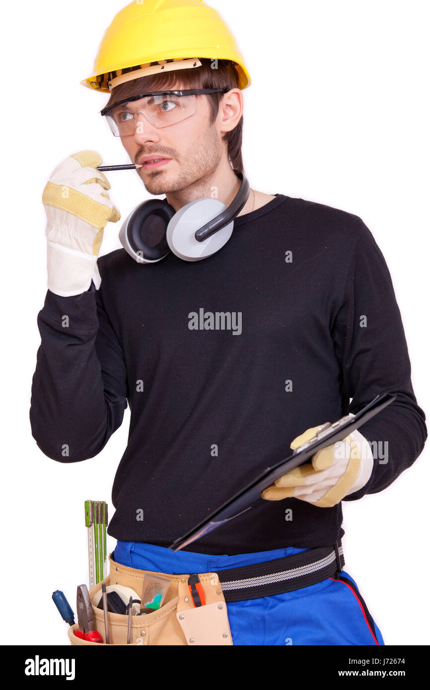 work factory manual thinking clipboard handyman workers laborer worker ...