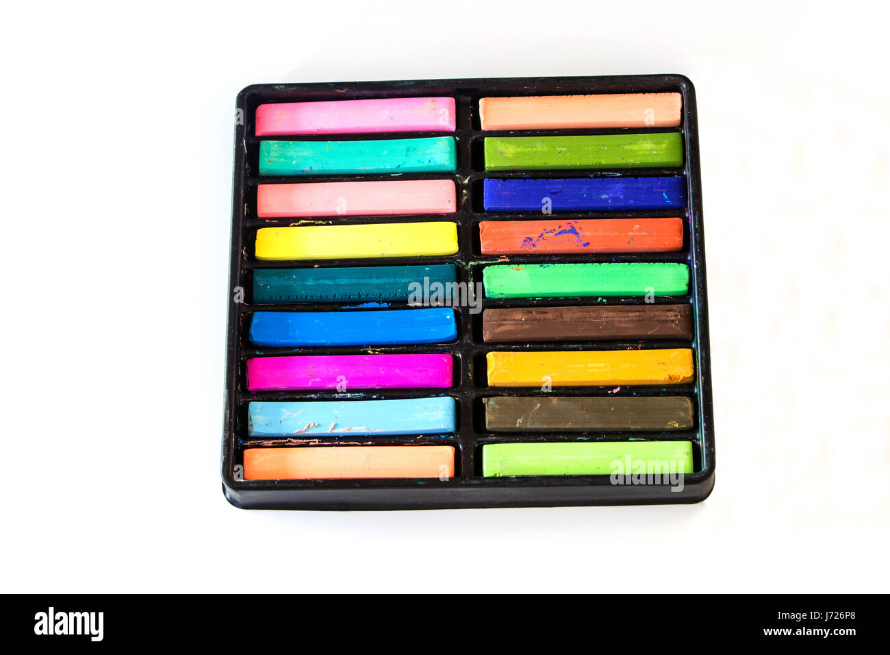 chalk color box white isolated Stock Photo - Alamy