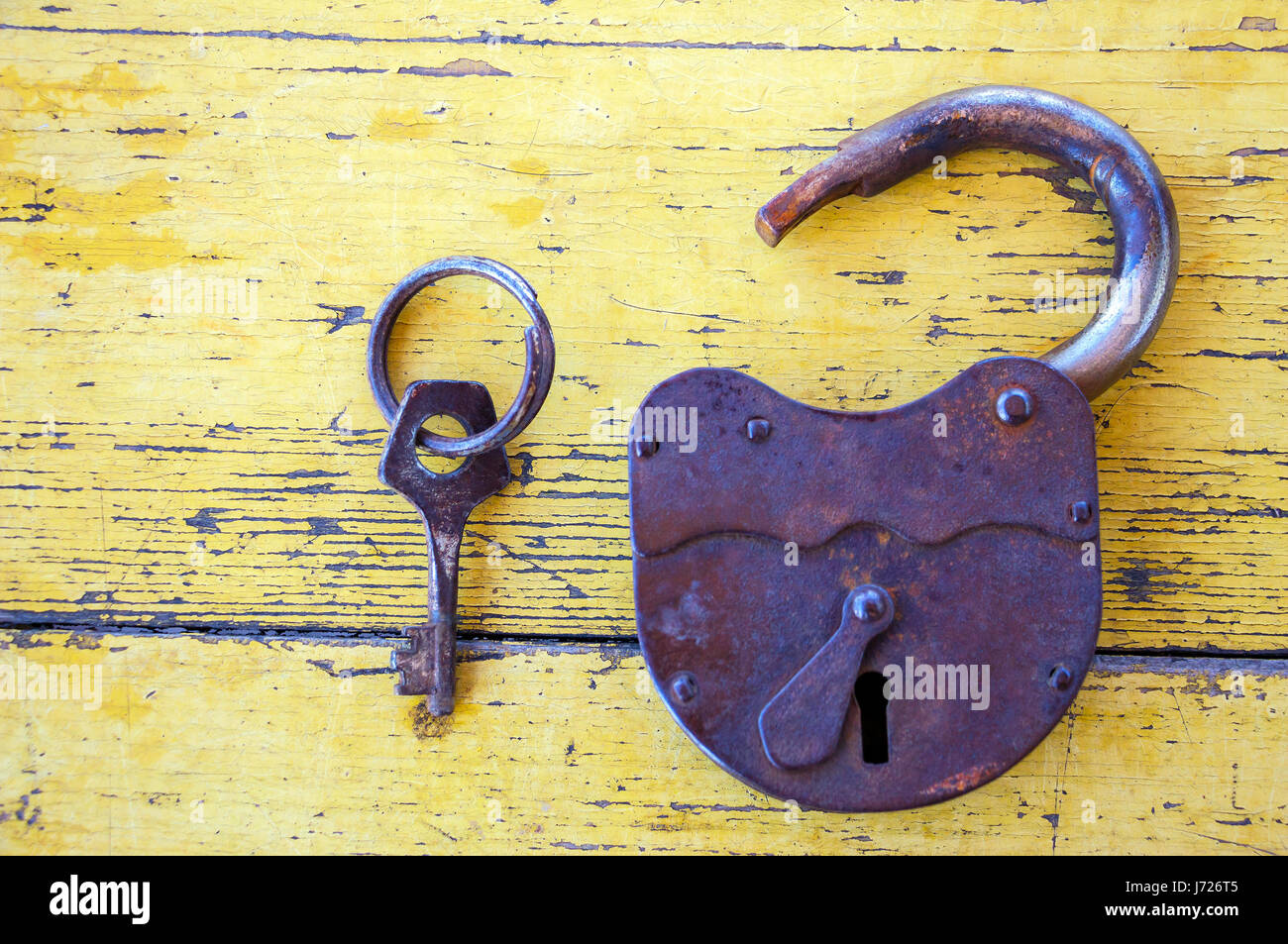 Old lock with a key Stock Photo - Alamy