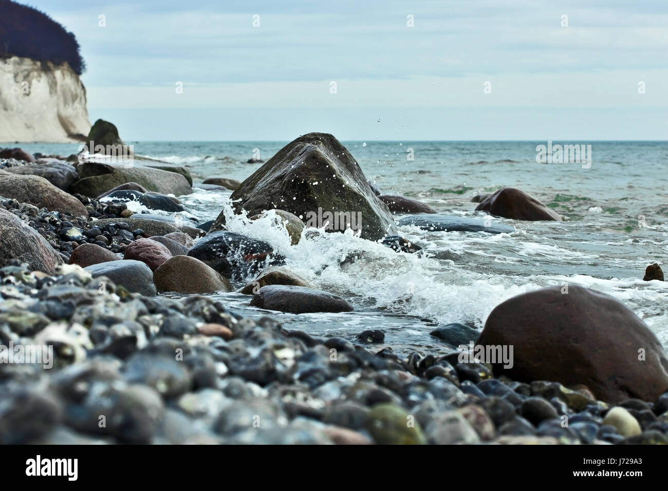 romantic waves chalking rock reprove breakwater salt water sea ocean ...
