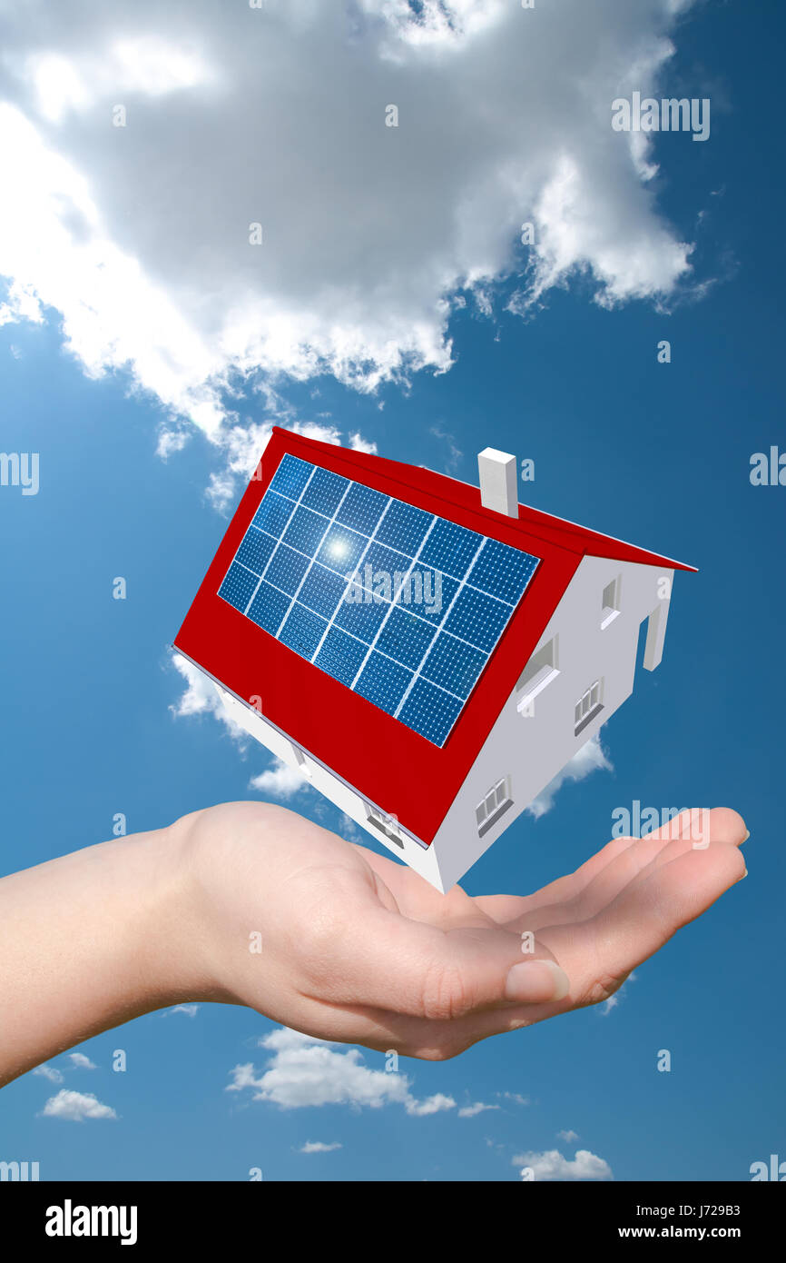 house building hand energy power electricity electric power solar ...